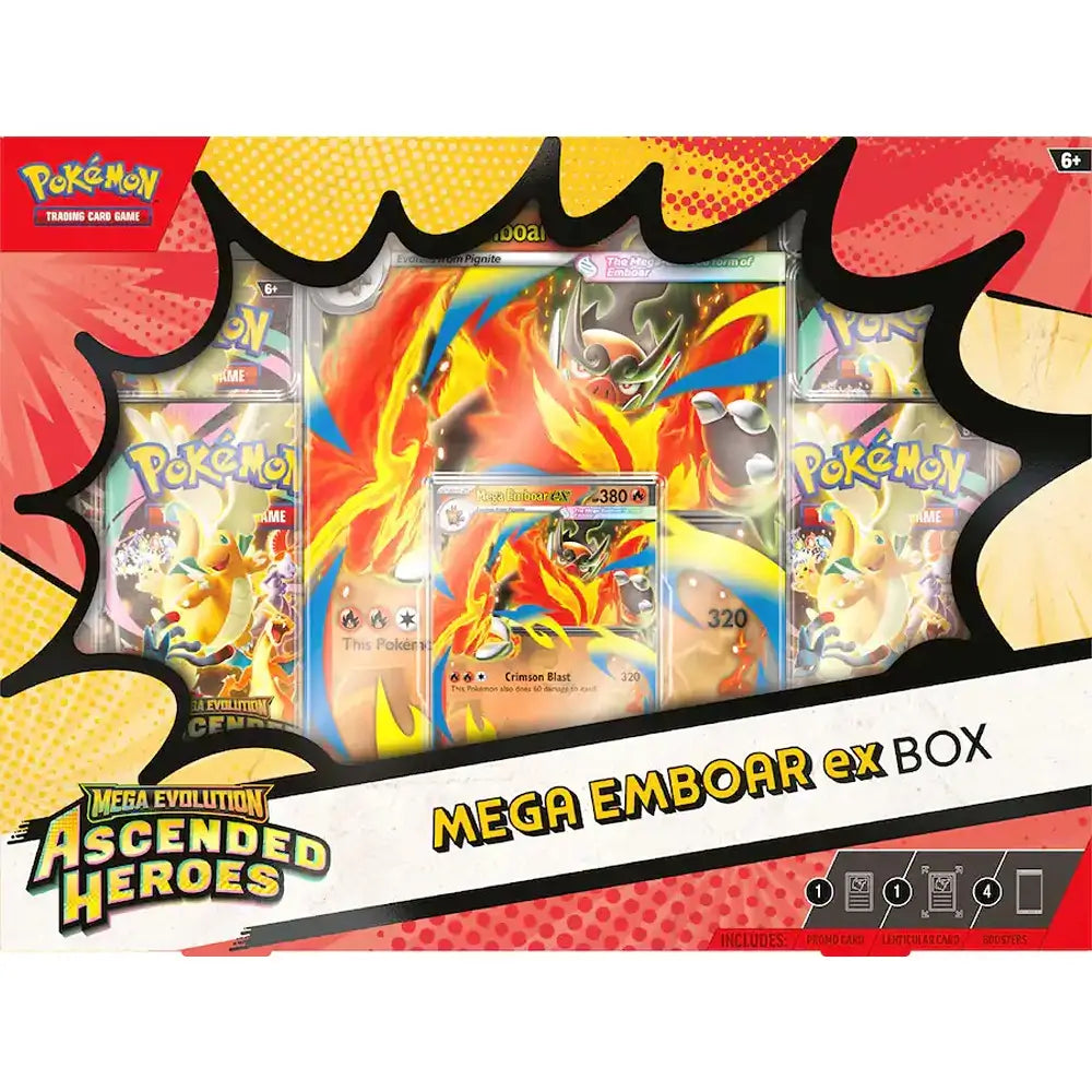 Pokemon TCG: Mega Evolution - Ascended Heroes Mega Emboar ex Box ...